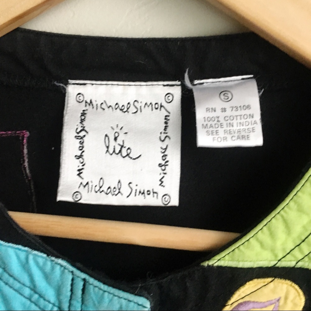 Rare Micheal Simon Vintage Beach Pattern Top - Gem